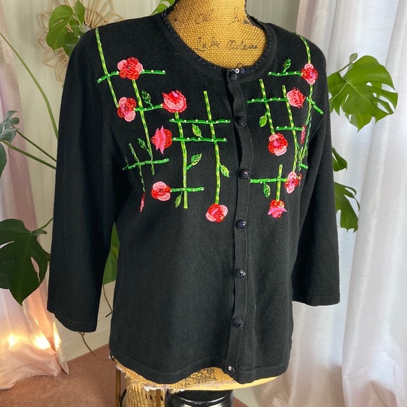 Jack B Quick | Sweaters | Vintage Jack B Quick Floral Cardigan Sweater ...